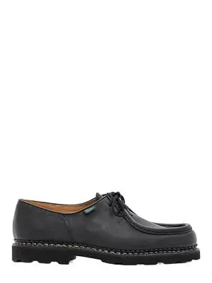 Paraboot Leather Derby With Piped Stitching - Black