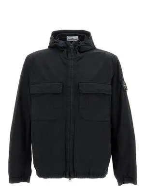 Stone Island Hooded Jacket Black