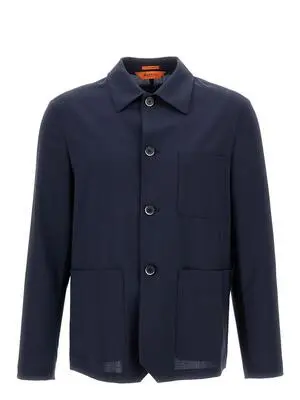 Barena Venezia Visal Wool Over-shirt - Blue