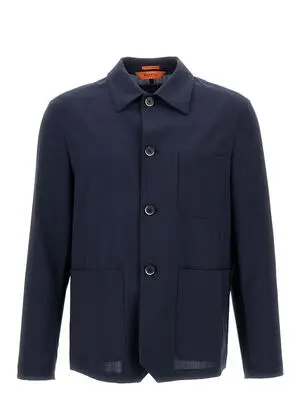 Barena Venezia Visal Wool Over-shirt Blue