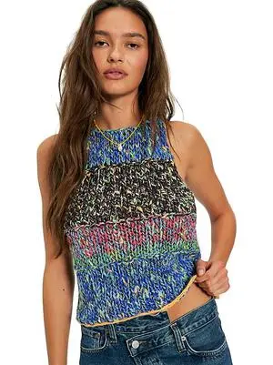 Free People Flea Market Knit Tank - Camp Crush Combo