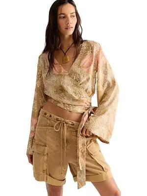 Free People Roxie Wrap Top - Fennel Combo