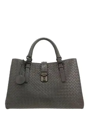 Bottega Veneta 2010s Roma Intrecciato Leather Tote - Grey