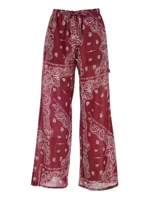 VENUJA Bandana-print Drawstring Trousers - Red