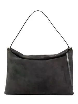 WANDLER Penelope Suede Shoulder Bag - Grey