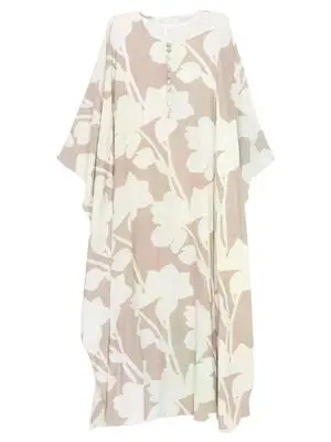BAMBAH Floral Print Kaftan - Neutrals