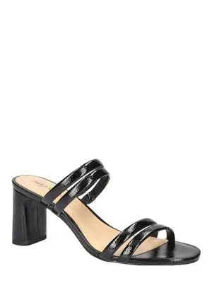 EASY WORKS BY EASY STREET Jemma Slide Sandal - Black Crinkled Patent
