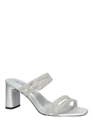 EASY WORKS BY EASY STREET Jemma Slide Sandal - Silver Satin Stones
