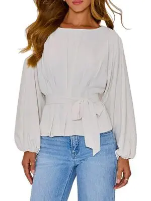 VICI Lydia Tie Waist Top - Cream
