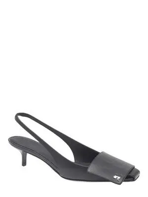 COURREGES Fold Kitten Heel Slingback Pump - Black