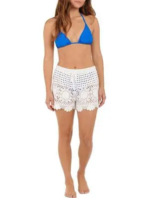 CITRUS Crochet Cover-up Shorts - White
