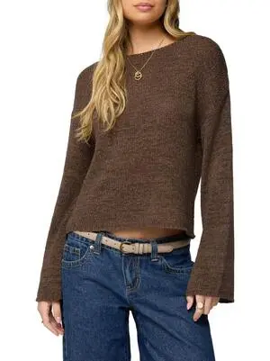 EDIKTED Relaxed Lightweight Sweater - Brown