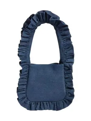 BAGGY LONDON Ruffle Twill Tote - Denim