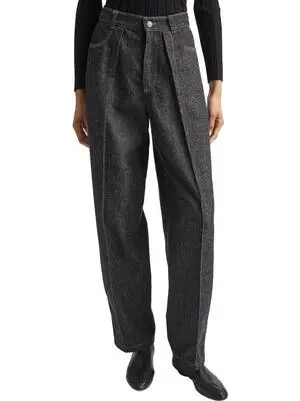 NACKIYE High-waisted Barrel-leg Pants - Indigo Raw