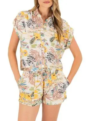 Hurley Safari Scenic Print Button-up Shirt - Off White