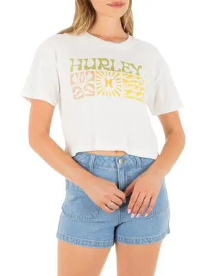 Hurley Boxy Cotton Crop T-shirt - Tofu