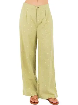 Hurley Wavy Dot Wide Leg Pants - Fern