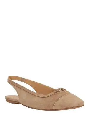 Dune London Hanna Slingback Cap Toe Flat - Caramel