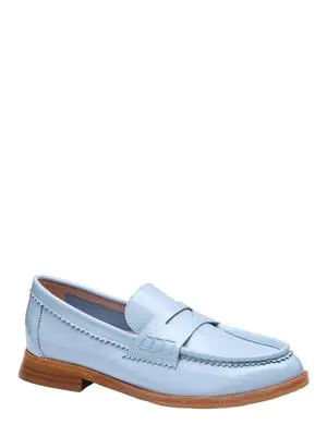 Johnston & Murphy Gillian Patent Leather Penny Loafer - Light Blue Patent Leather