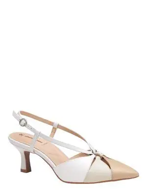 Johnston & Murphy Lindsey Ring Slingback Pump - White Multi Glove Leather