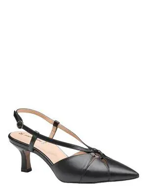 Johnston & Murphy Lindsey Slingback Pumps - Black Glove Leather