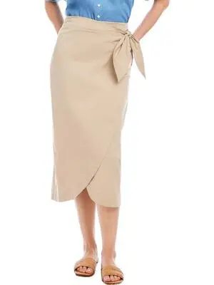 Fifteen Twenty Penelope Wrap Midi Skirt - Stone