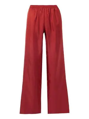 Loulou De Saison Alera Silk-twill Wide-leg Pants - Red