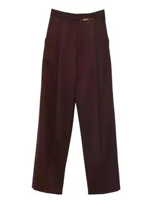Elisabetta Franchi Pleated-front Tailored Trousers - Brown