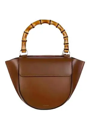 WANDLER Hortensia Bamboo Handle Satchel - Brown