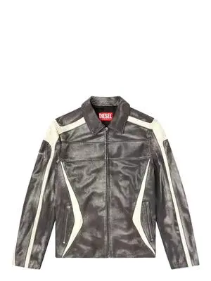 DIESEL® L-amar-enbi Leather Jacket - Grey