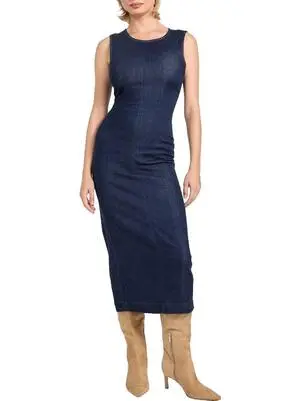 Guess Dahlia Sleeveless Denim Midi Dress - Oaklynn Bright Blue