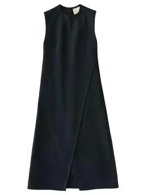 Studio Nicholson Asymmetric Wrap-front Dress - Black