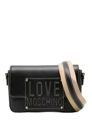 Moschino Logo Appliqué Crossbody Bag - Black