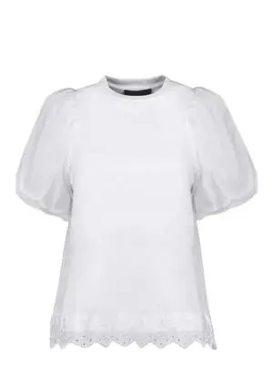 Simone Rocha Puff-sleeve Lace T-shirt - White