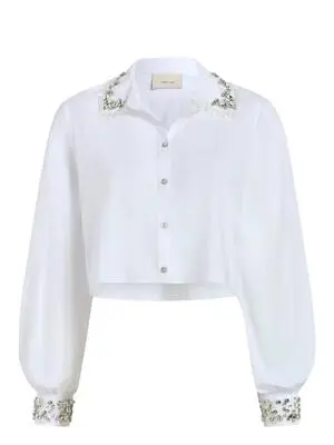 Cinq À Sept Gemstone Embellished Selina Top - White