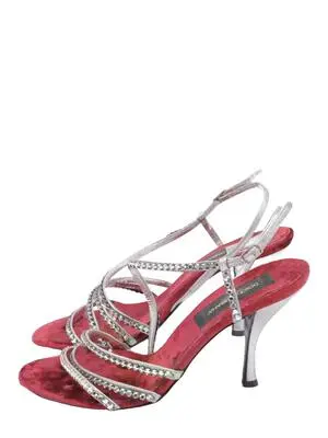 Dolce & Gabbana Crystal-embellished Stiletto Sandals - Red