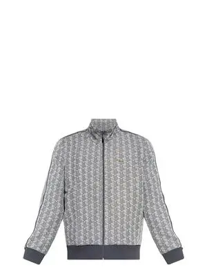 Lacoste Patterned Zip-up Sweatshirt - Grey