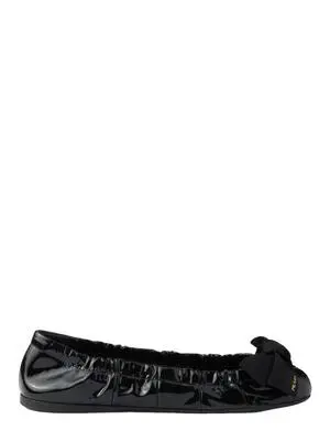 Prada Leather Ballet Flats - Black