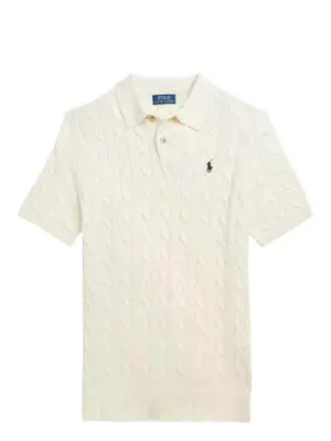 Polo Ralph Lauren Cable-knit Polo Shirt - Neutrals