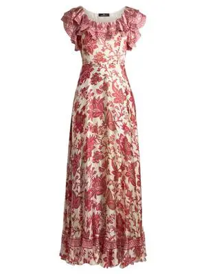 Etro Floral-print Maxi Dress - Neutrals