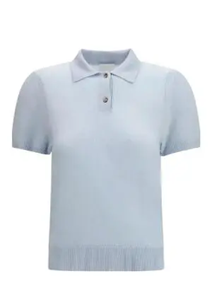 ALLUDE Short-sleeve Polo Top - Blue