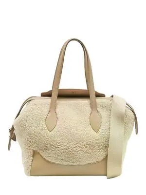 Loro Piana Micro Sesia Happy Day Shearling Leather Tote - Neutrals