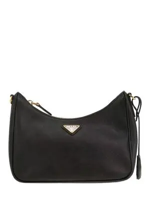 Prada Saffiano Leather Shoulder Bag - Black