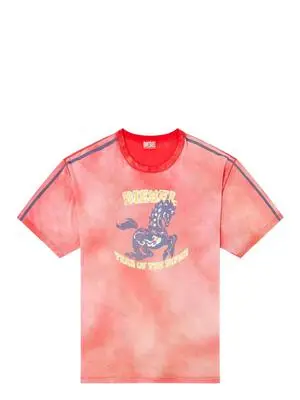 DIESEL® Year Of The Horses Print T-shirt - Red