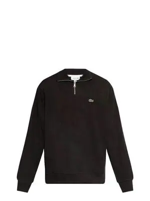Lacoste Zip-up Sweatshirt With Logo Patch - Brown