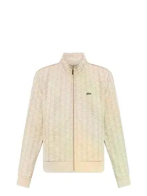 Lacoste Patterned Zip-up Sweatshirt - Neutrals