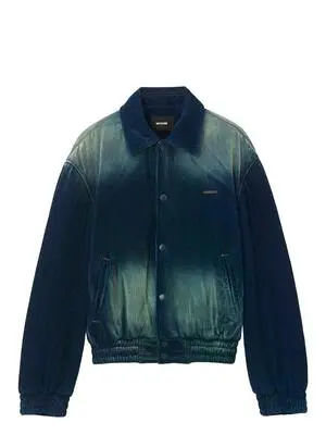 We11Done Corduroy Collared Bomber Jacket - Blue