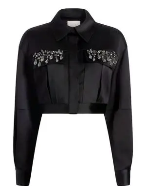 Cinq À Sept Gemstone Embellished Damoni Jacket - Black