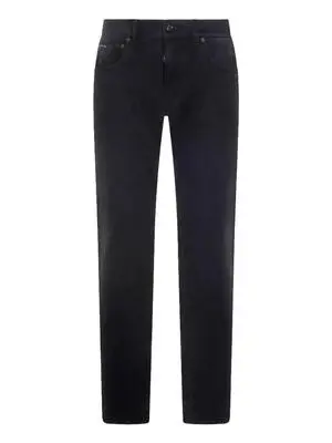 Dolce & Gabbana Logo-plaque Straight Leg Jeans - Black