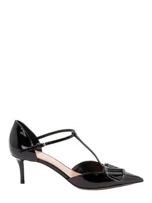 Valentino Garavani Logo-detail Heeled Pumps - Black